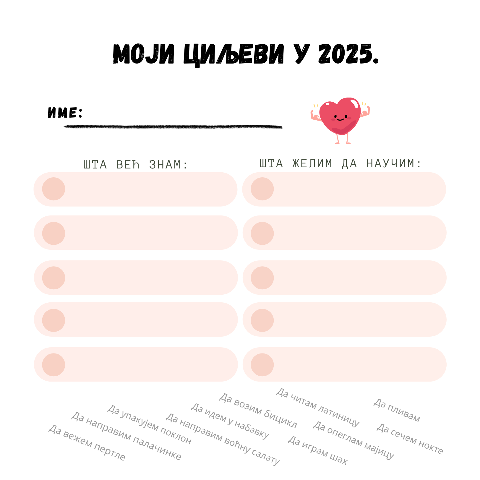 Moji ciljevi u 2025. - Sunce moje